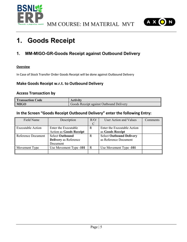 Sap mm-im-goods-movements-user-manual | PDF