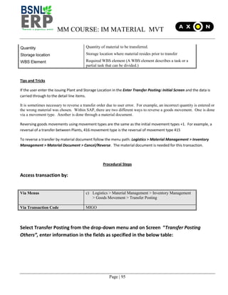 Sap mm-im-goods-movements-user-manual | PDF