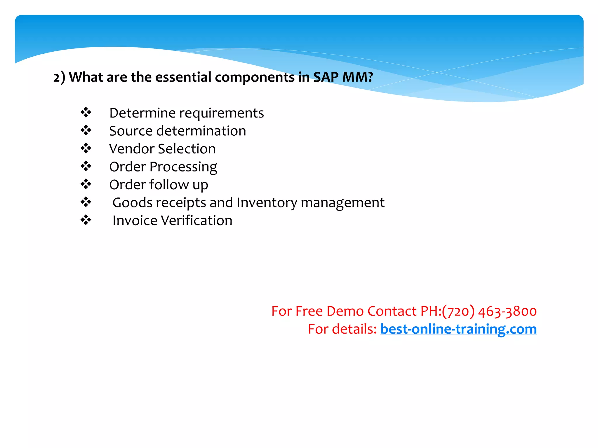 Sap mm interview questions and answers | PPT