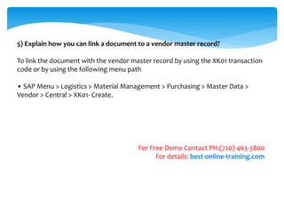 Sap mm interview questions and answers | PPTX