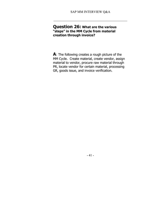 Sap mm-interview-questions-answers-and-explanations | PDF