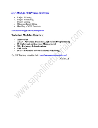 Sap modules-overview | PDF