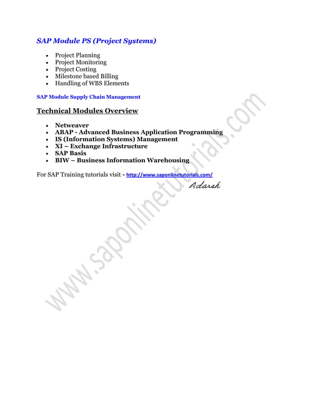 Sap modules-overview | PDF