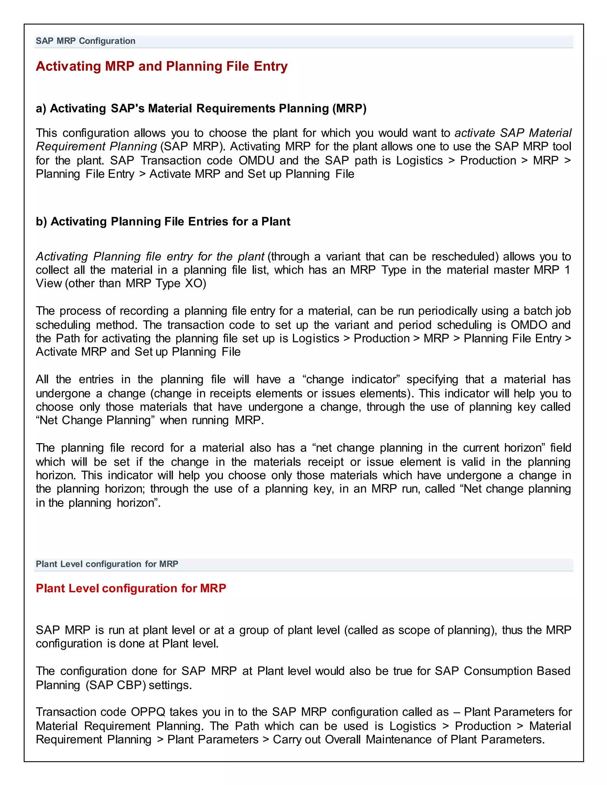 Sap mrp-configuration-pp | DOCX