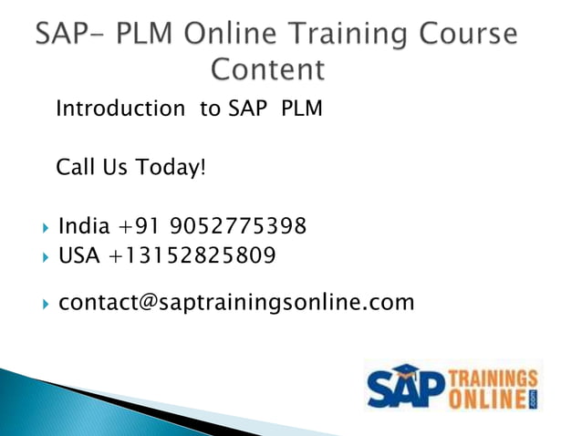 Sap PLM Online Training Course | PPTX | Business | Business and Finance