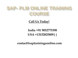 Sap plm online training course | PPTX