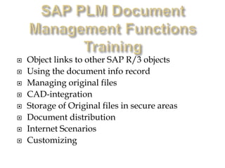 Sap plm online training course | PPT
