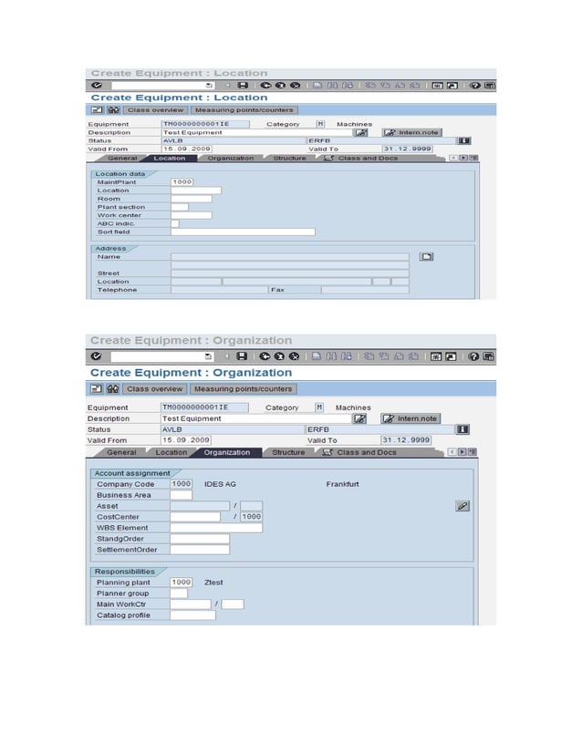 SAP PM Master Data Training Guide | PDF | Business | Business and Finance