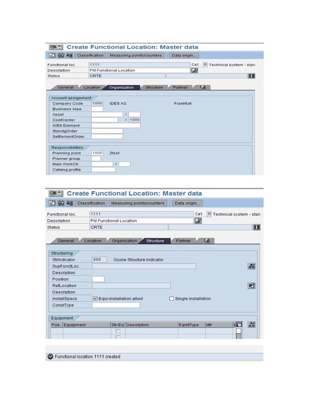 SAP PM Master Data Training Guide | PDF | Business | Business and Finance