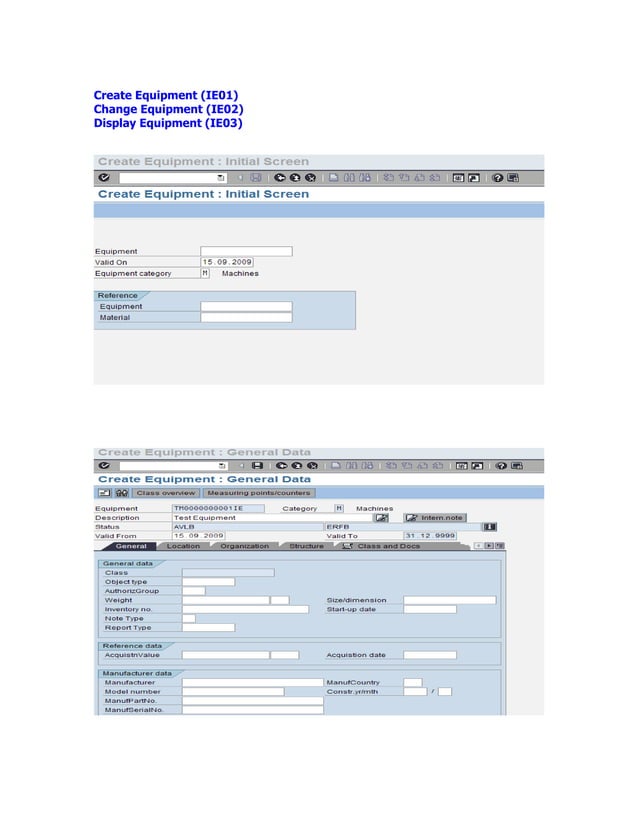 SAP PM Master Data Training Guide | PDF | Business | Business and Finance