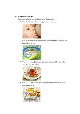 Sap Pentingnya Pemberian Makanan Tambahan pada Bayi PMT | DOCX