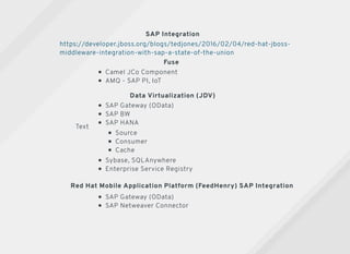 Red Hat Middleware Solutions for SAP Systems | PDF