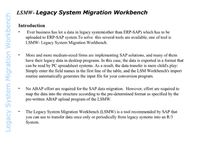 SAP SD LSMW -Legacy System Migration Workbench | PDF