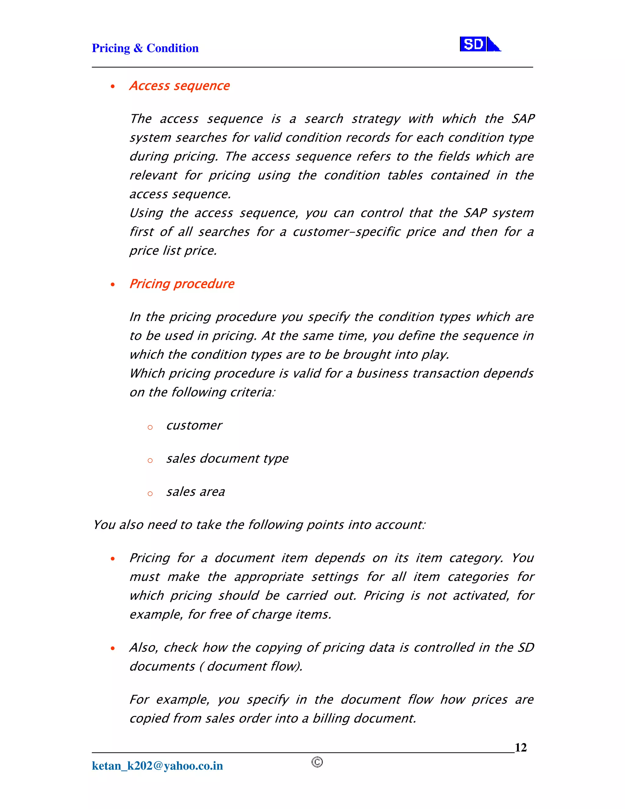 Sap sd-pricing-in-depth-configuration-guide | PDF