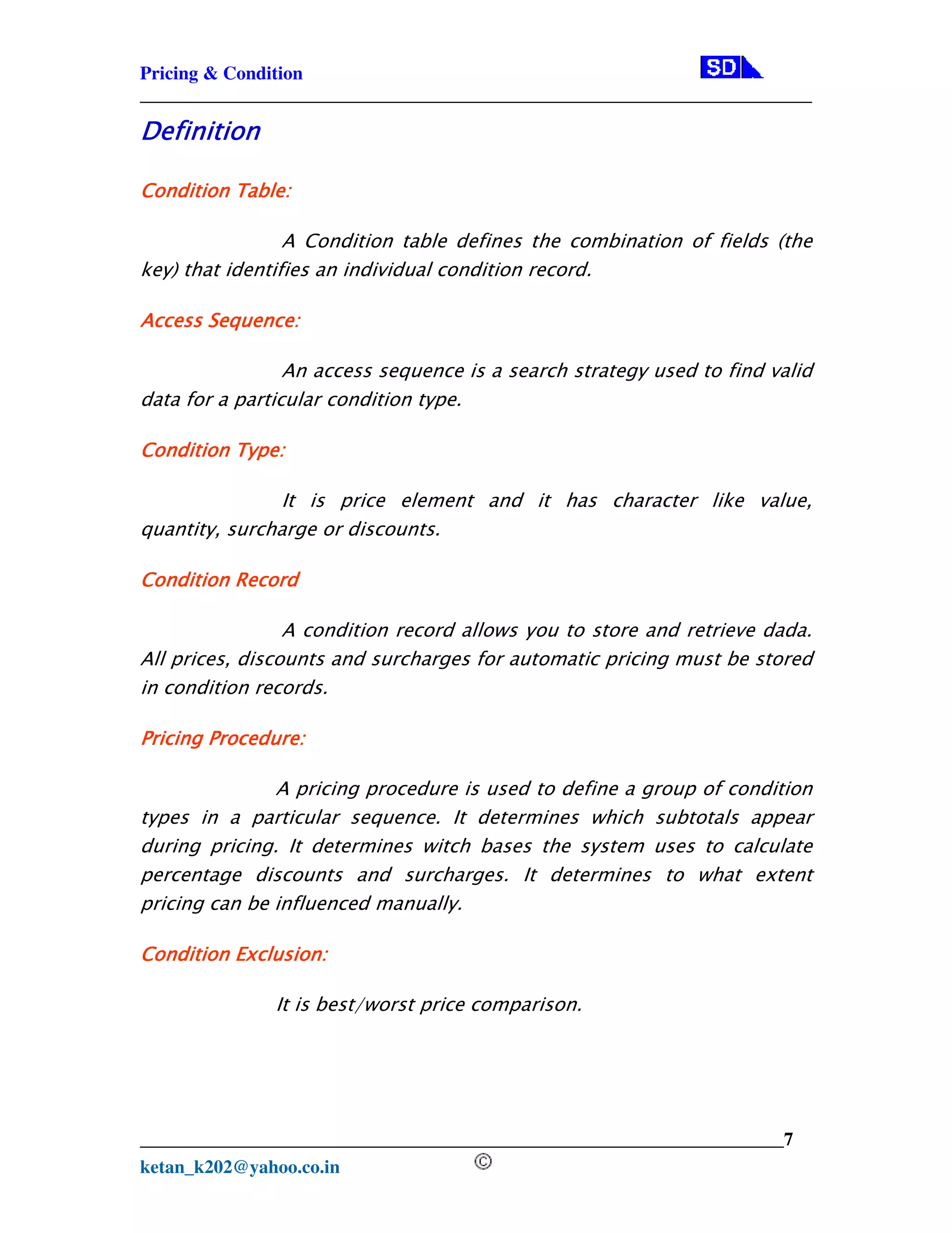 Sap sd-pricing-in-depth-configuration-guide | PDF