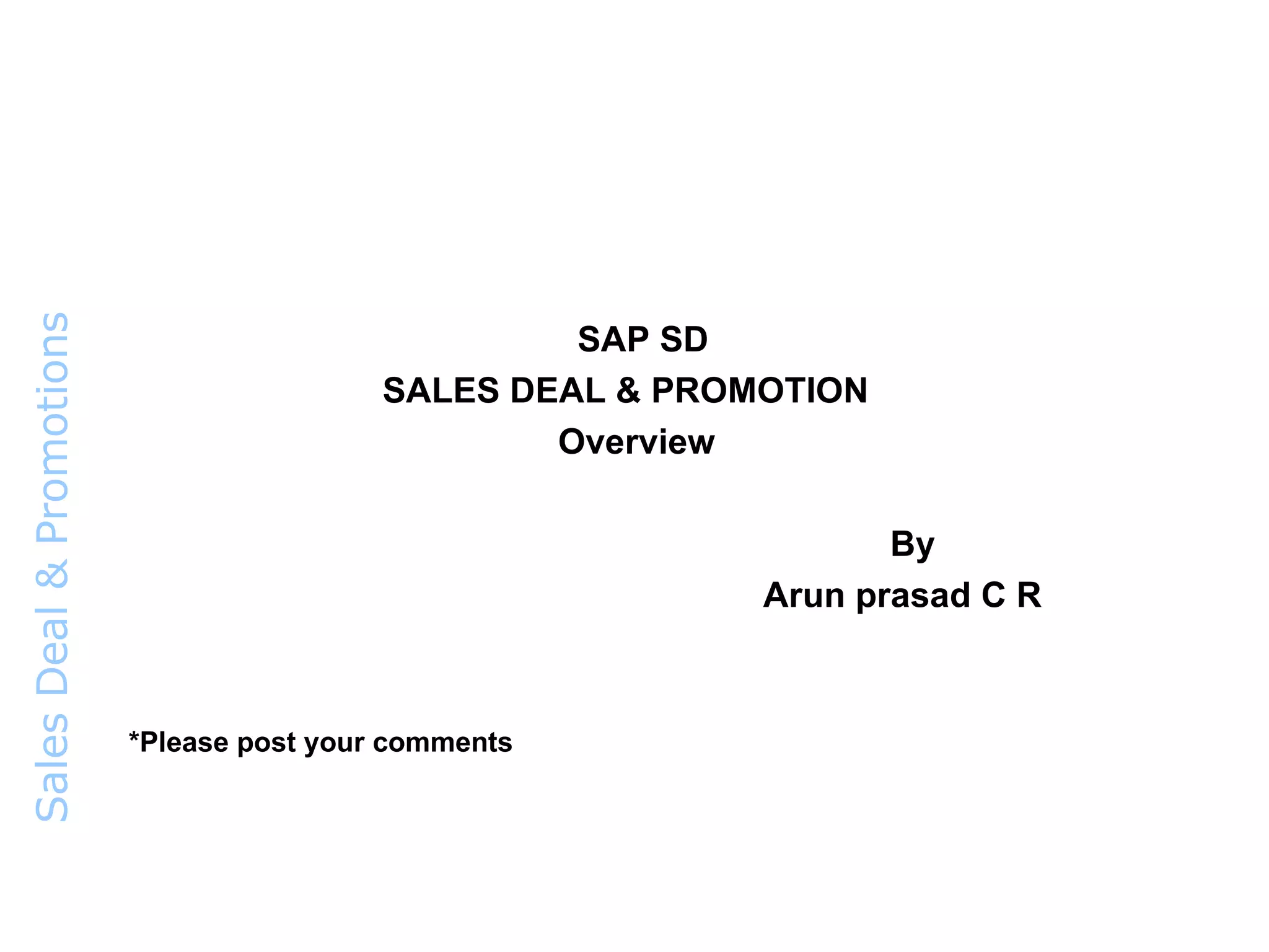SAP SD Sales Deal & promotion | PPT