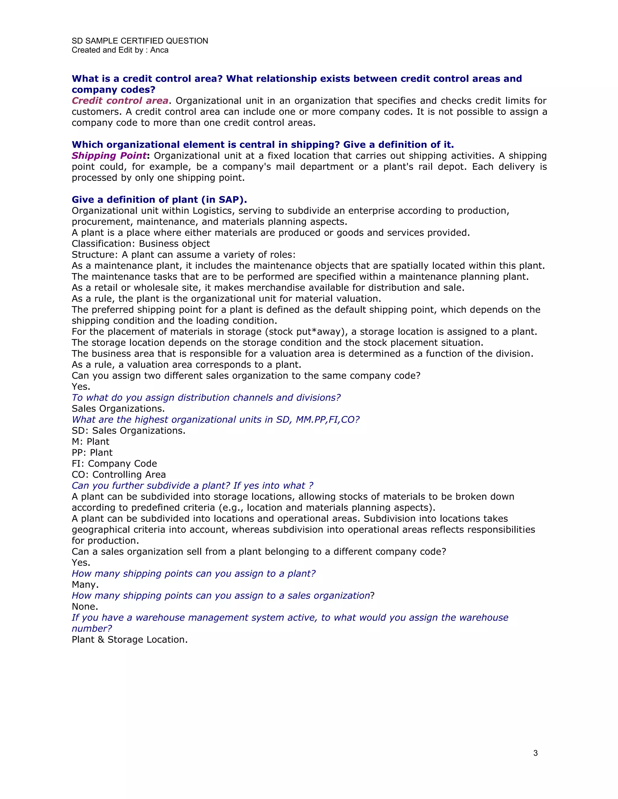 Sap Sd Sample Questions | PDF