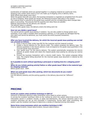 Sap Sd Sample Questions | PDF