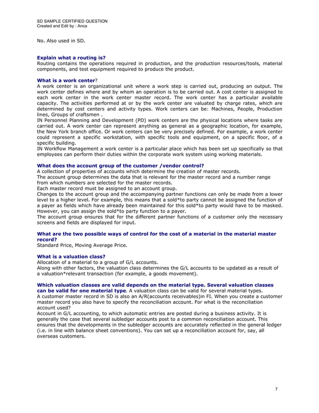 Sap Sd Sample Questions | PDF