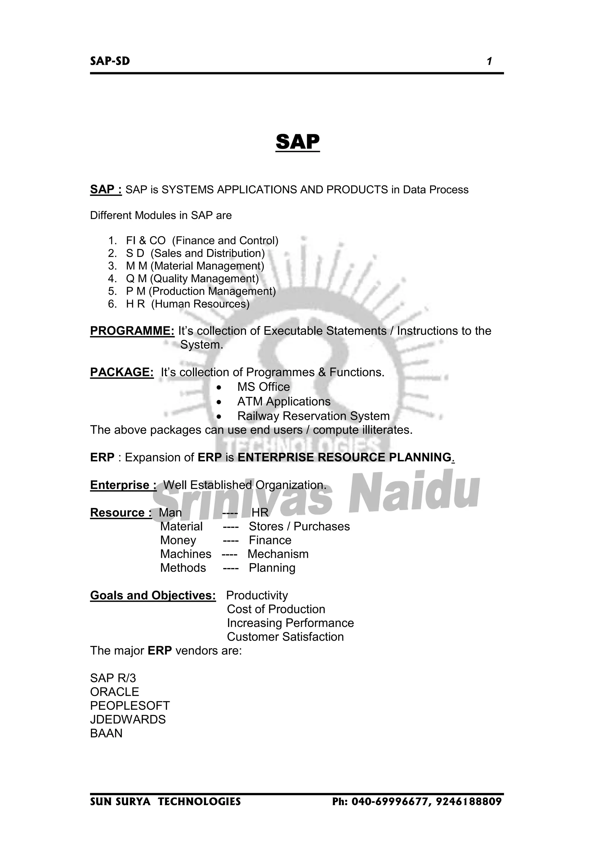Sap sd-srinivas-naidu | PDF