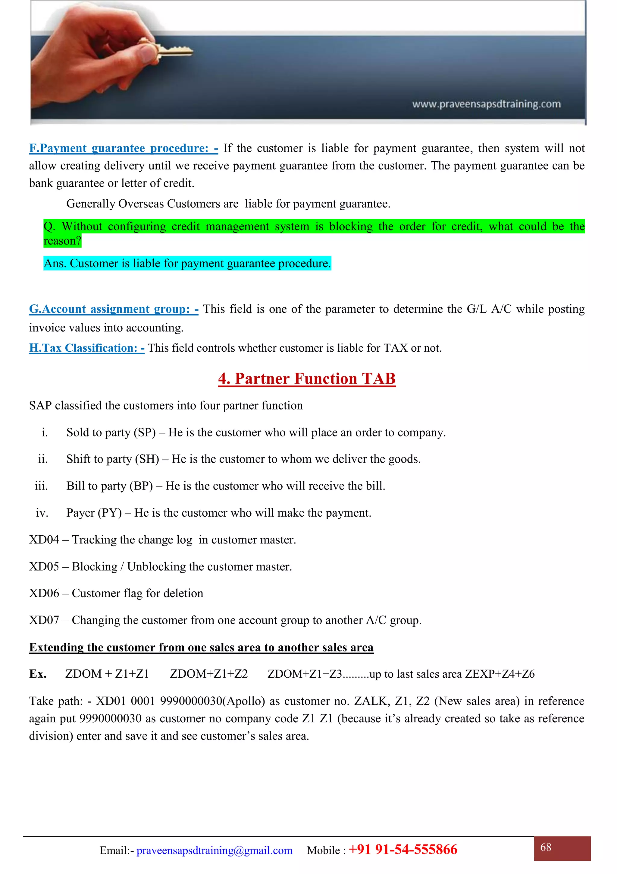 SAP SD Training | SAP SD Configuration Guide | SAP SD Study Material | PDF