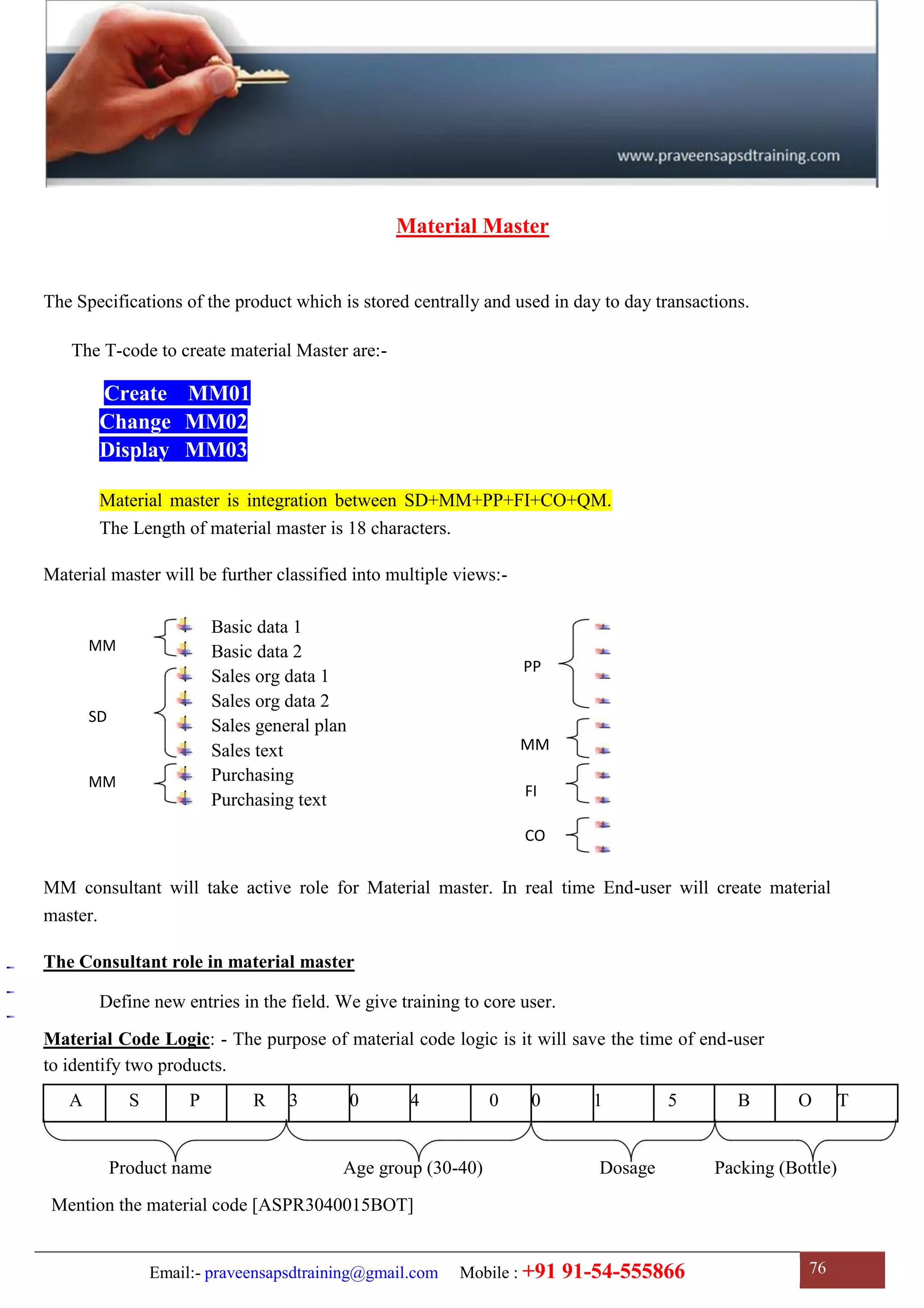 SAP SD Training | SAP SD Configuration Guide | SAP SD Study Material | PDF