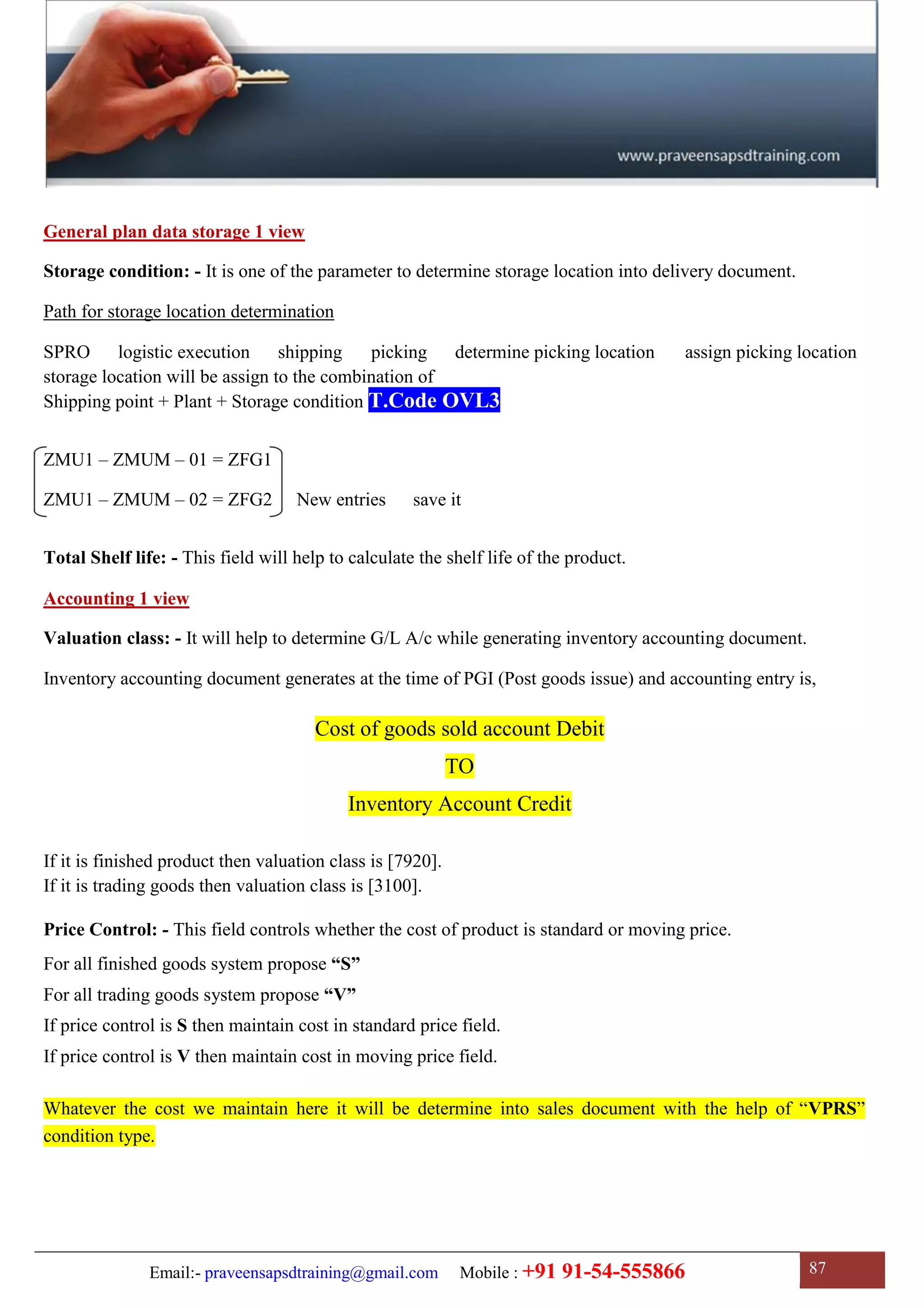 SAP SD Training | SAP SD Configuration Guide | SAP SD Study Material | PDF