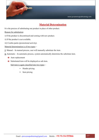 SAP SD Training | SAP SD Configuration Guide | SAP SD Study Material | PDF