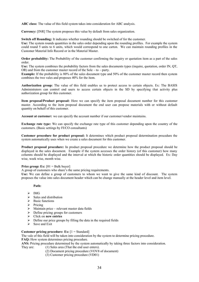 SAP SD Study material | PDF