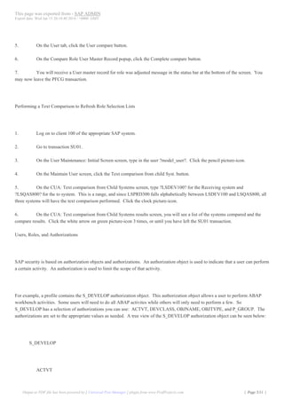 Sap security tasks | PDF