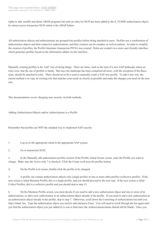 Sap security tasks | PDF