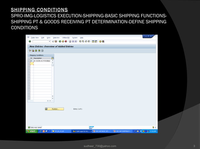 Sap shipping point determination | PPT