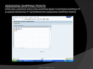 Sap shipping point determination | PPT