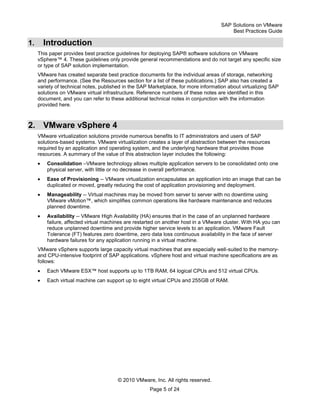 SAP Solution On VMware - Best Practice Guide 2011 | PDF | Operating Systems | Computer Software ...