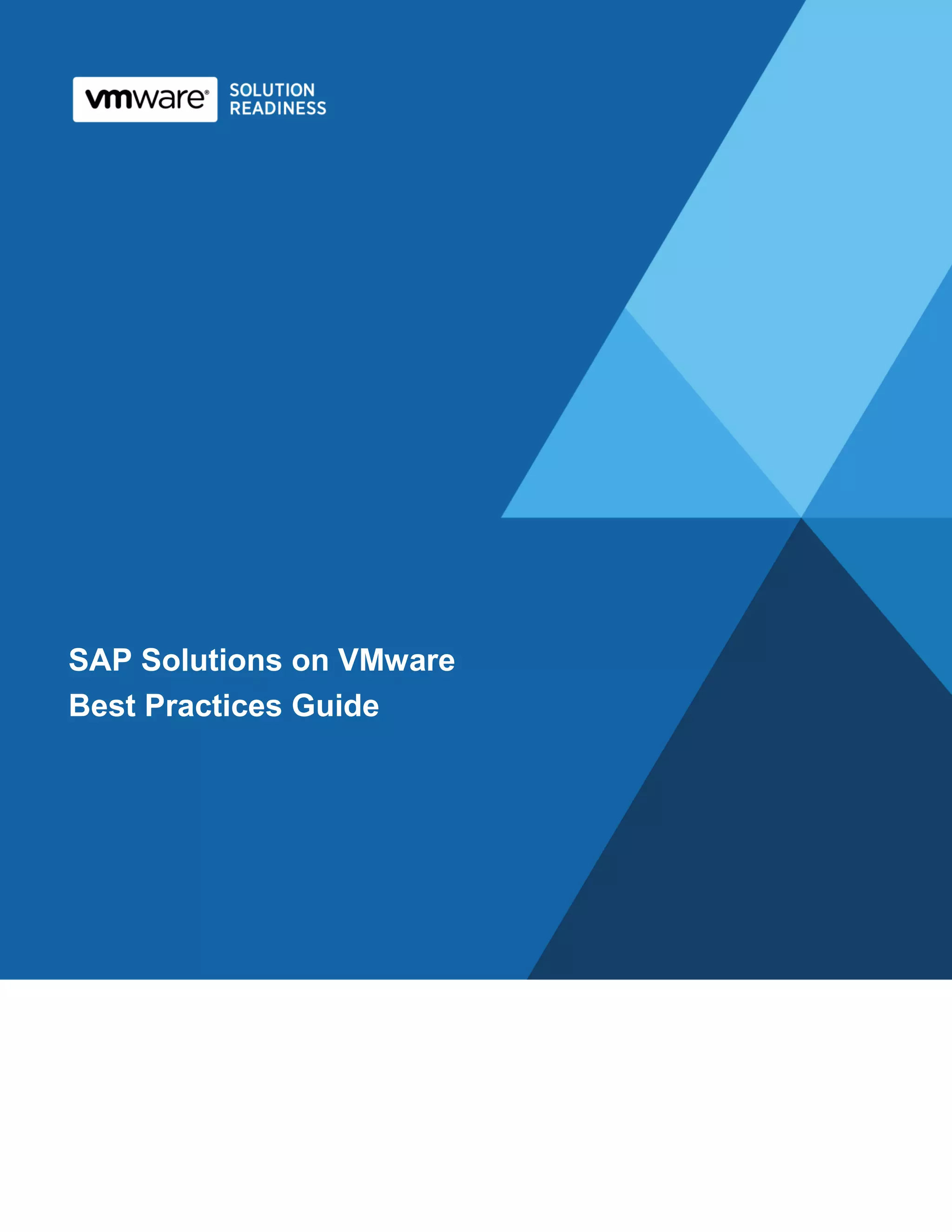 Sap solutions-on-v mware-best-practices-guide | PDF