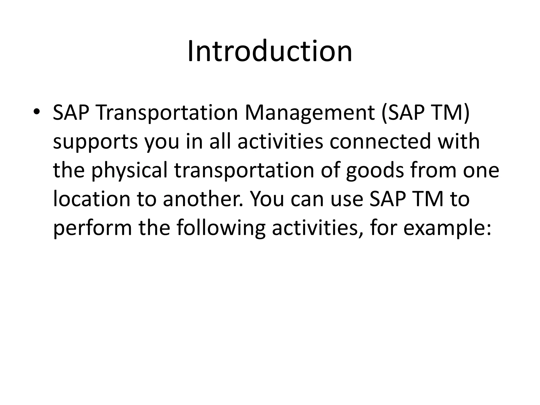 SAP Transportation Management Document reference | PPTX