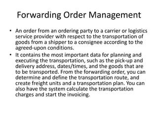 SAP Transportation Management Document reference | PPTX