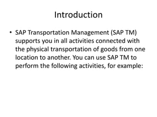 SAP Transportation Management Document reference | PPTX