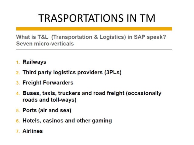 SAP Transportation Management Document reference | PPTX | Logistics and ...