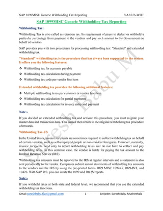 Sap 1099 misc generic withholding tax reporting | PDF
