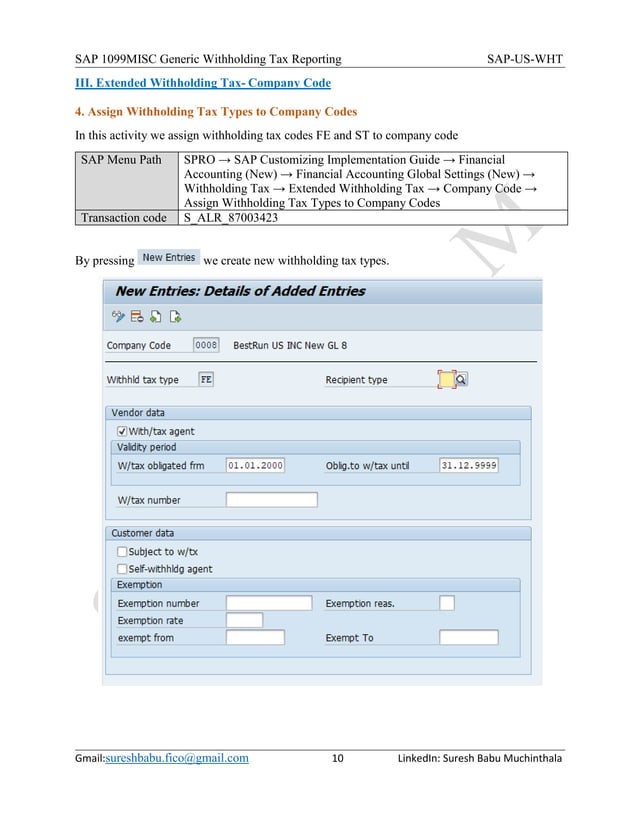 Sap 1099 misc generic withholding tax reporting | PDF