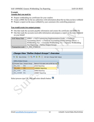 Sap 1099 misc generic withholding tax reporting | PDF