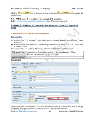 Sap 1099 misc generic withholding tax reporting | PDF