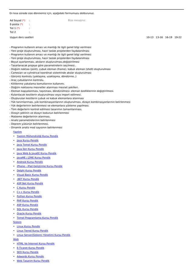 Sap2000 kursu-pendik | PDF