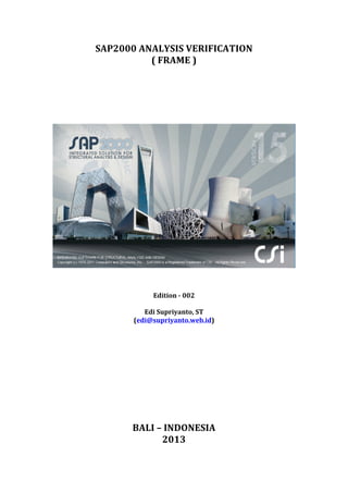 Sap2000 frame verification | PDF