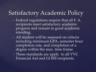 Victor Valley College | Satisfactory Academic Progress | PPTX