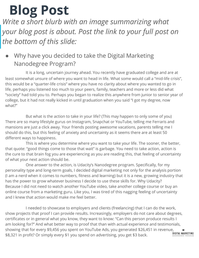 Udacity Market Your Content | PDF