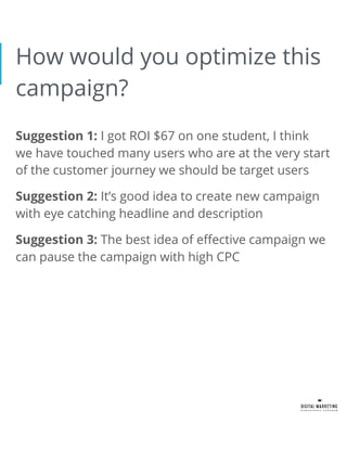SA P6- Evaluate a Display Campaign Project | PDF