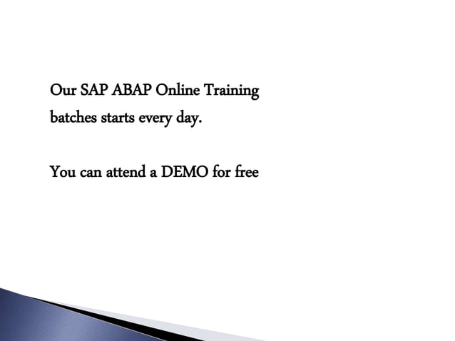 SAP ABAP Training | PPT