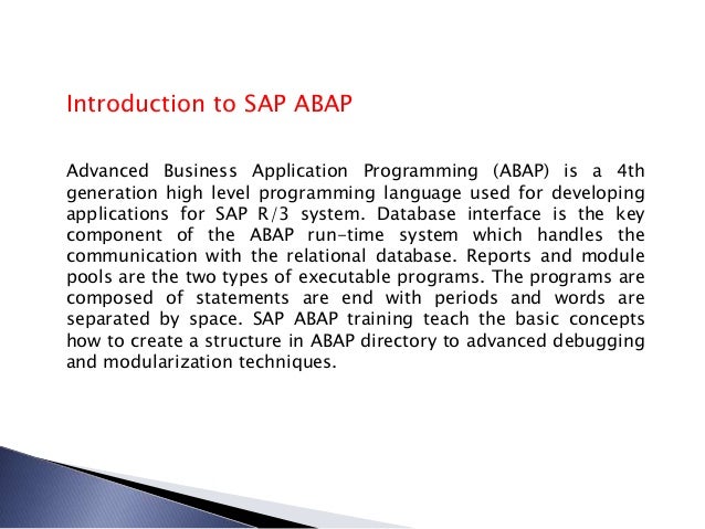 SAP ABAP Training